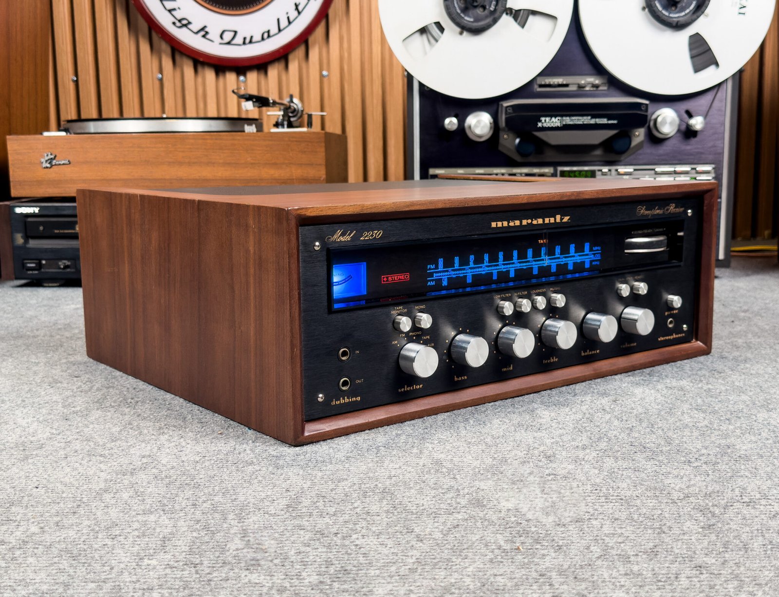RARE MARANTZ 2230 BLACK FACE STEREO RECEIVER– (FREE WC-22 WOOD CASE)– 1 ...